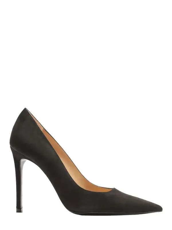 STUART WEITZMAN Suede Pointed Toe Stiletto Pumps - Black
