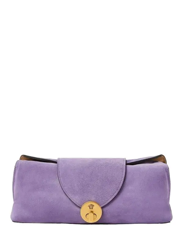 Versace Suede Calf Leather Clutch - Pink