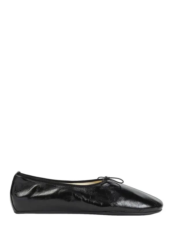Phoebe Philo Gathered Leather Ballerinas - Black