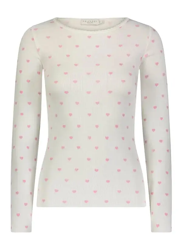 LoveShackFancy Pink Hearts Print Long Sleeve Top - Multi