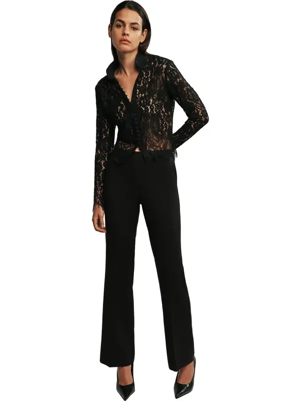 Bardot Natalie High Rise Flared Pant - Black