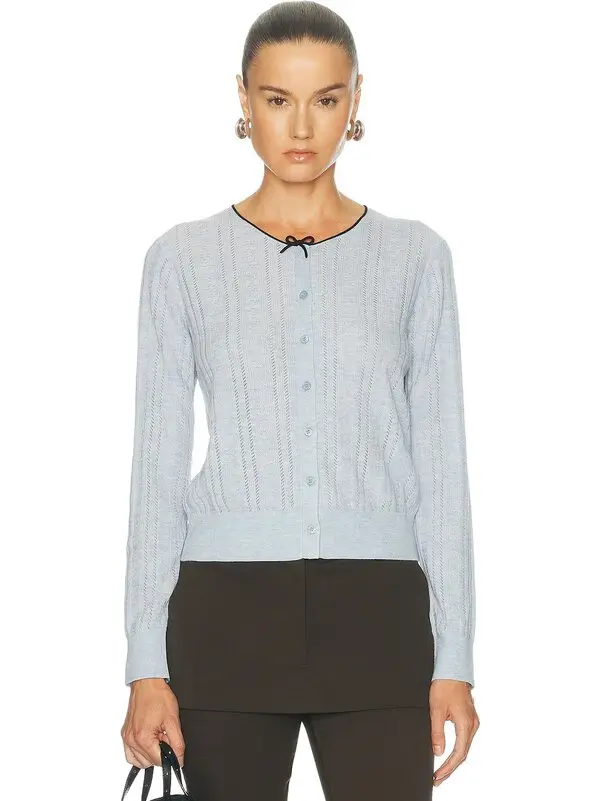 Acne Studios Kween Silk Wool Cardigan - Light Blue