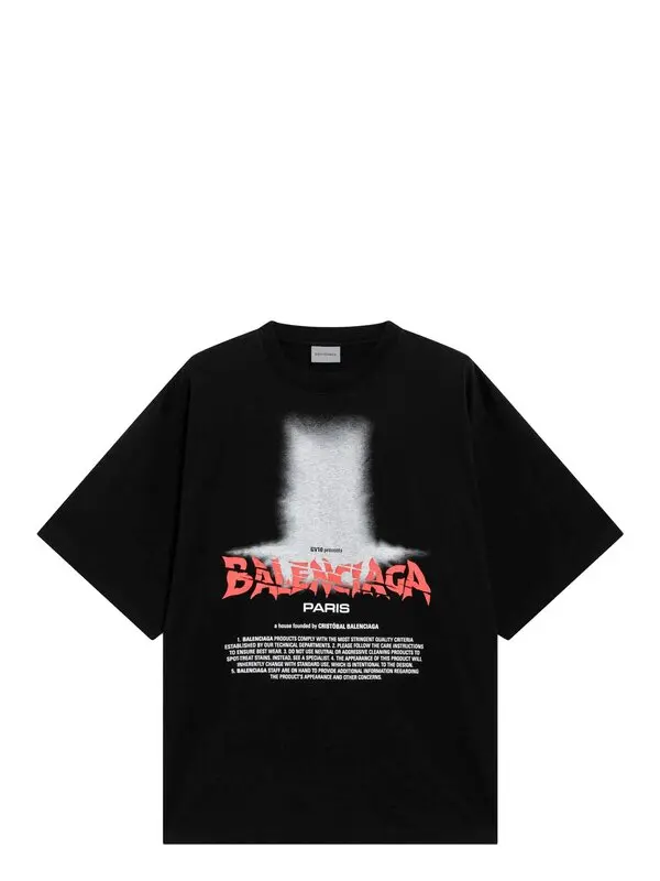 Balenciaga Cotton Graphic T-shirt - Black