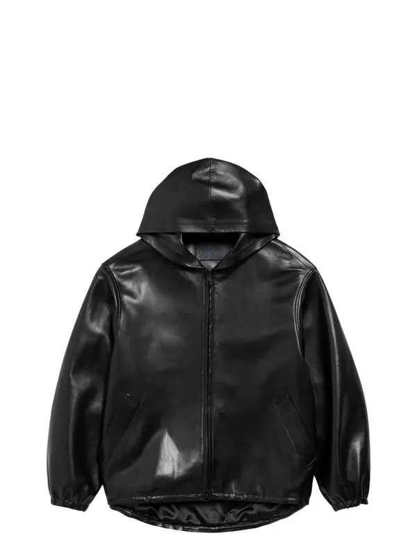 Balenciaga Relaxed Fit Hooded Jacket - Black