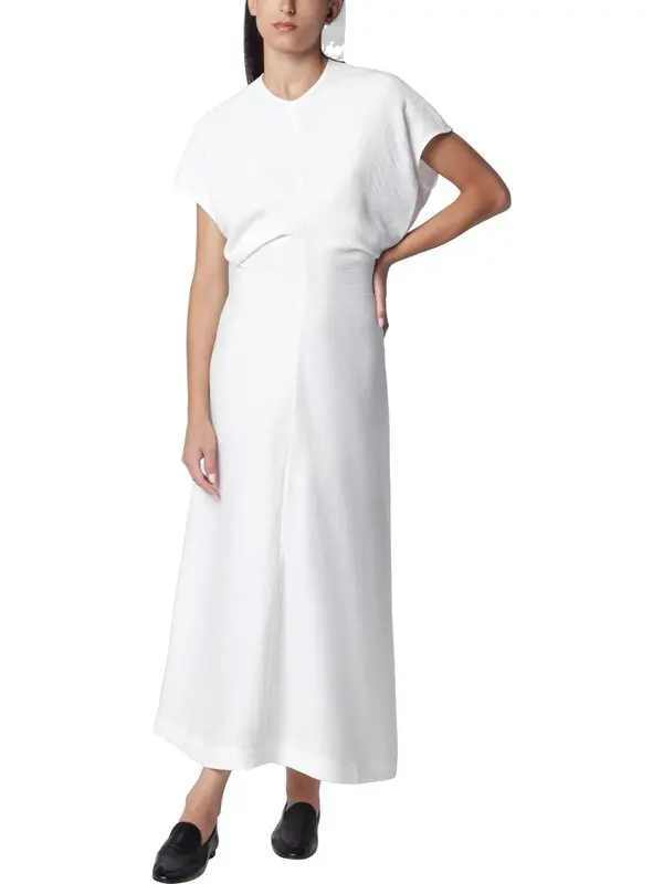 TOTEME Fluid Satin Midi Dress - White