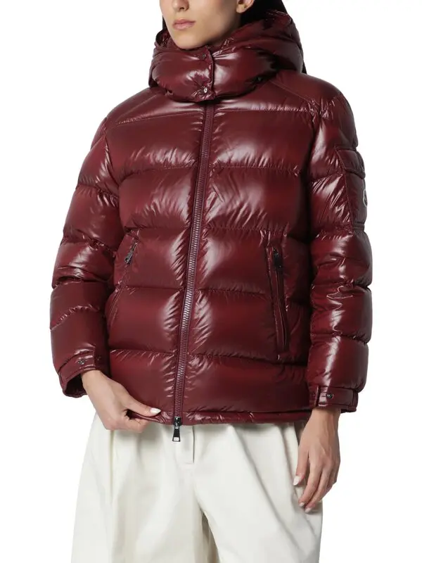 Moncler Dark Nylon Laqué Down Jacket - Red