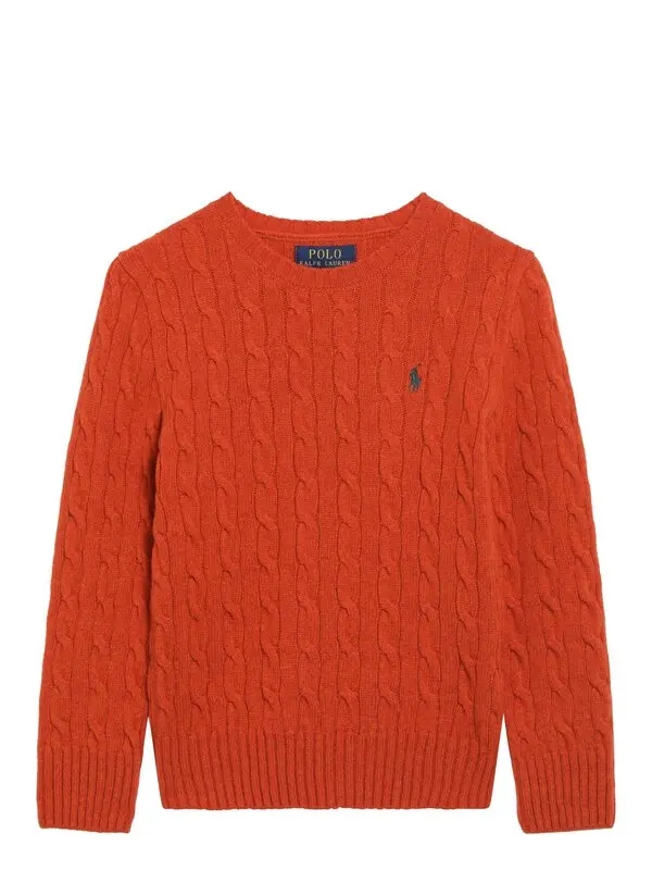 Polo Ralph Lauren Cable-knit Wool And Cashmere Crewneck Sweater - Orange
