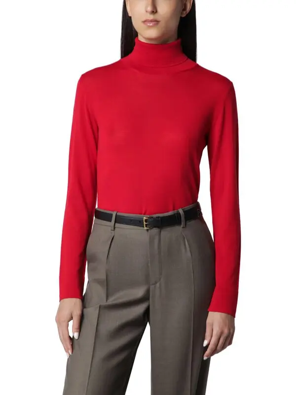RÓHE Fine-knit Wool And Cashmere Turtleneck - Red