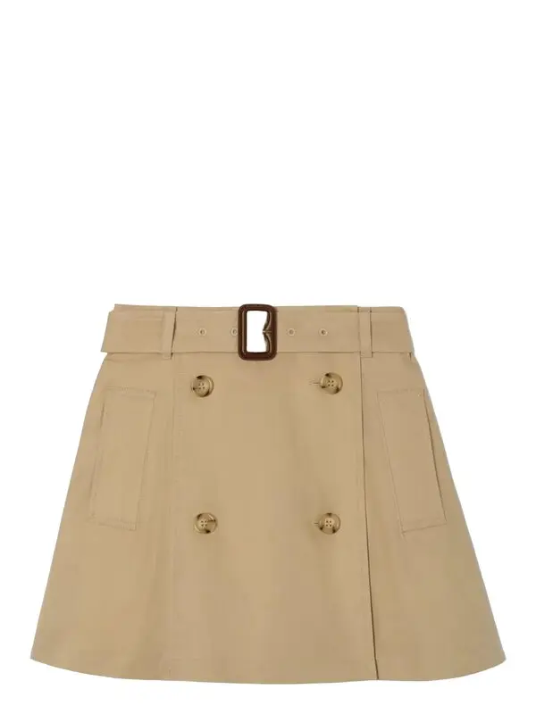 Burberry Cotton Twill Trench Skirt - Beige