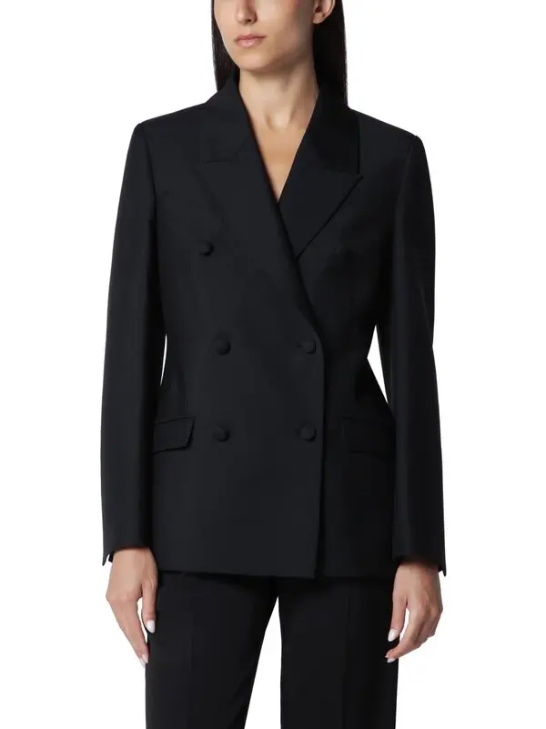 RÓHE Double-breasted Virgin Wool And Mohair Blend Jacket - Black