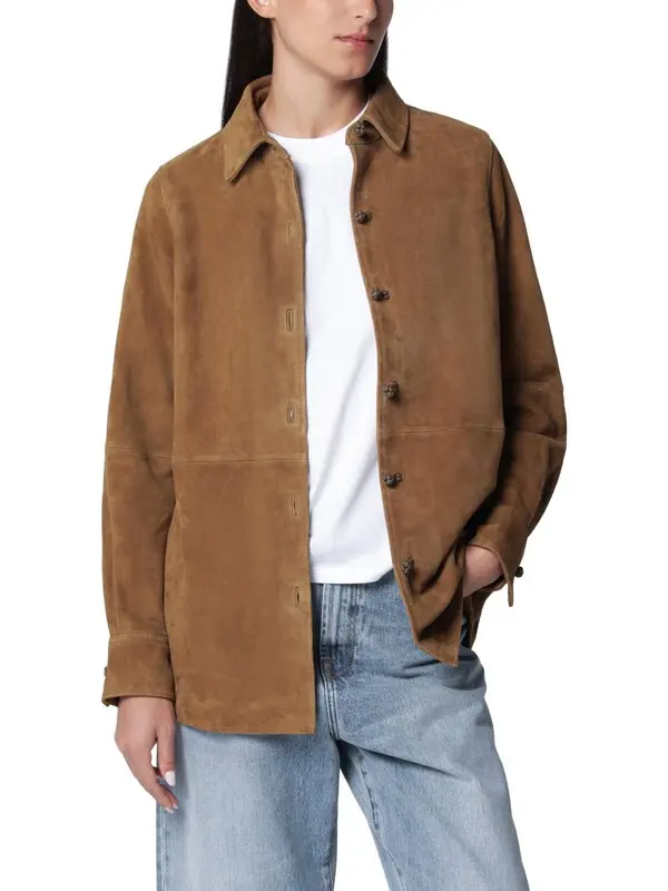 RÓHE Sage Suede Overshirt - Beige