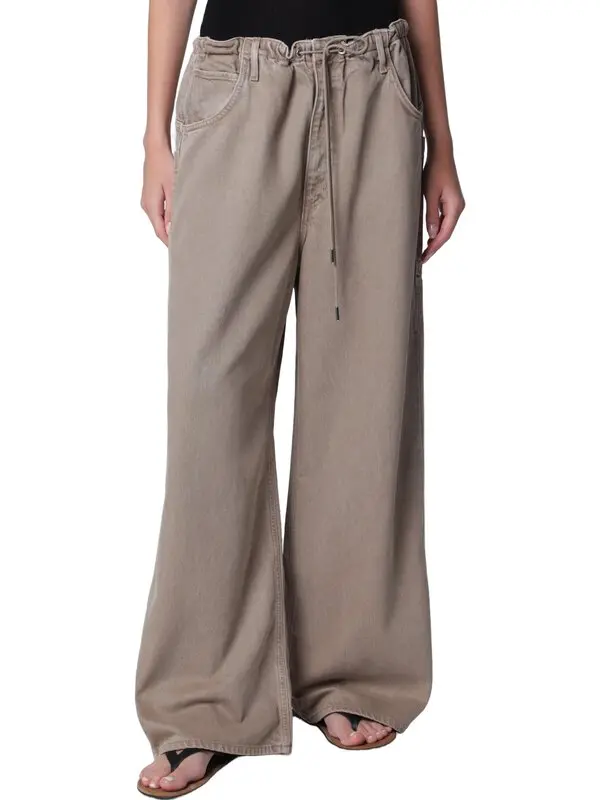 AGOLDE Shaw Flyweight Drawstring Wide-leg Jeans - Beige