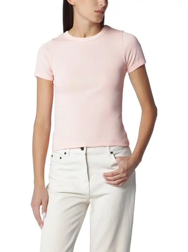 FLORE FLORE Ribbed Organic Cotton T-shirt - Pink