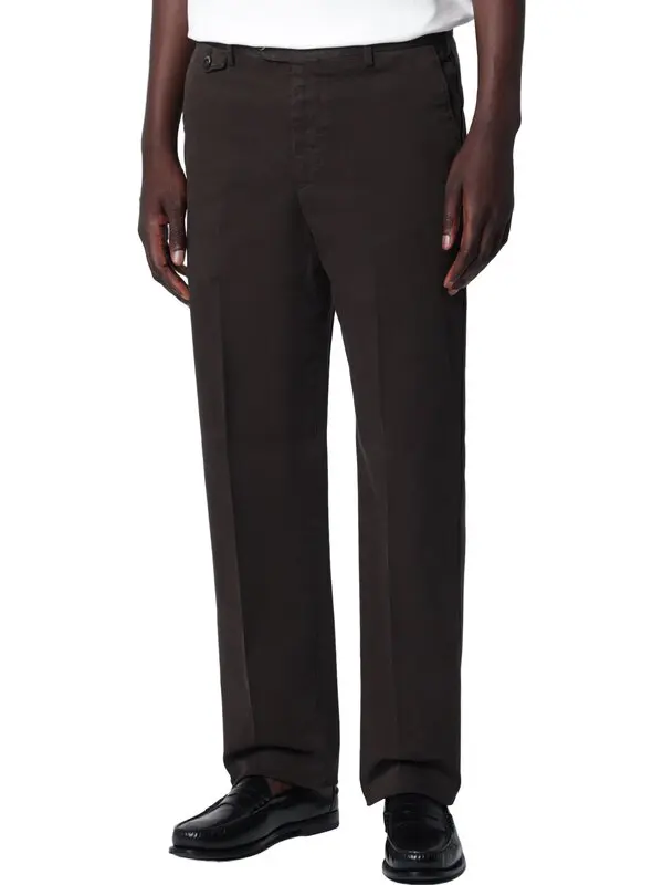 PT TORINO Dark Cotton Trousers - Brown
