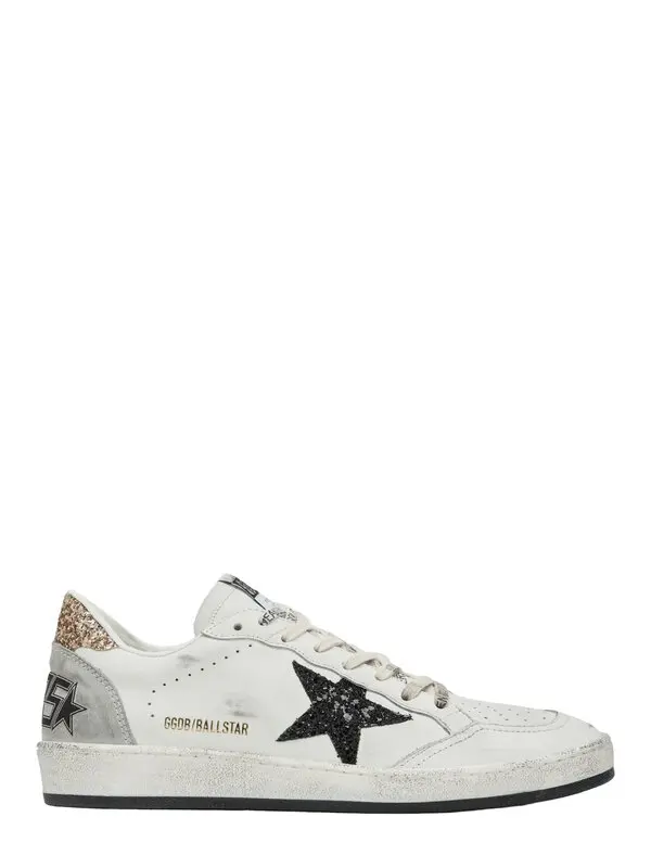 GOLDEN GOOSE Ball Star Sneakers With Glitter Accents - White