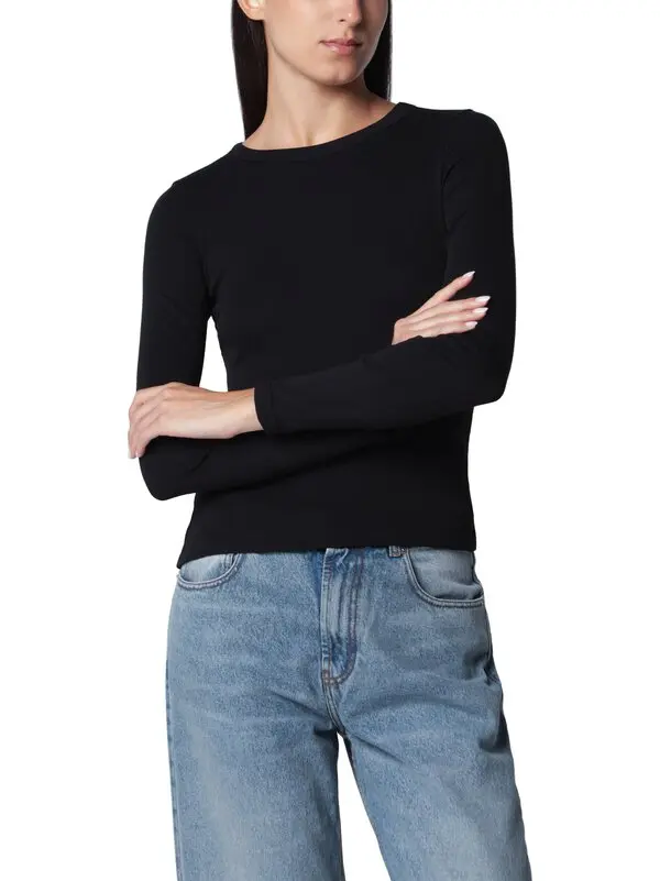 FLORE FLORE Max Organic Cotton Long-sleeve T-shirt - Black