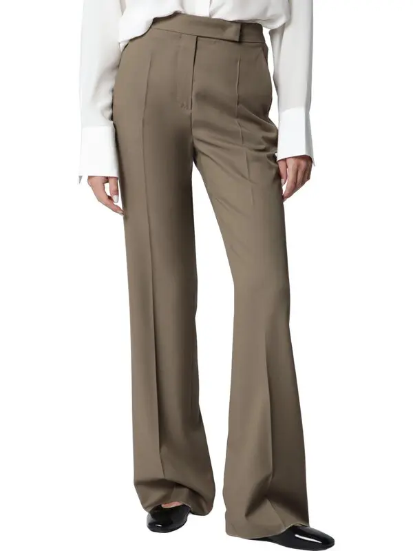 Max Mara Camel Wool Gabardine Trousers - Brown