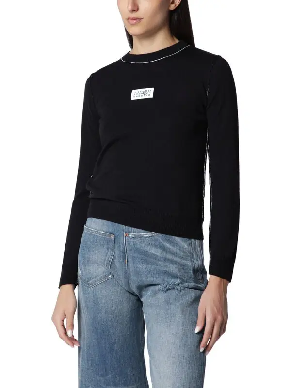 MAISON MARGIELA Wool-blend Sweater With Contrast Trim - Black