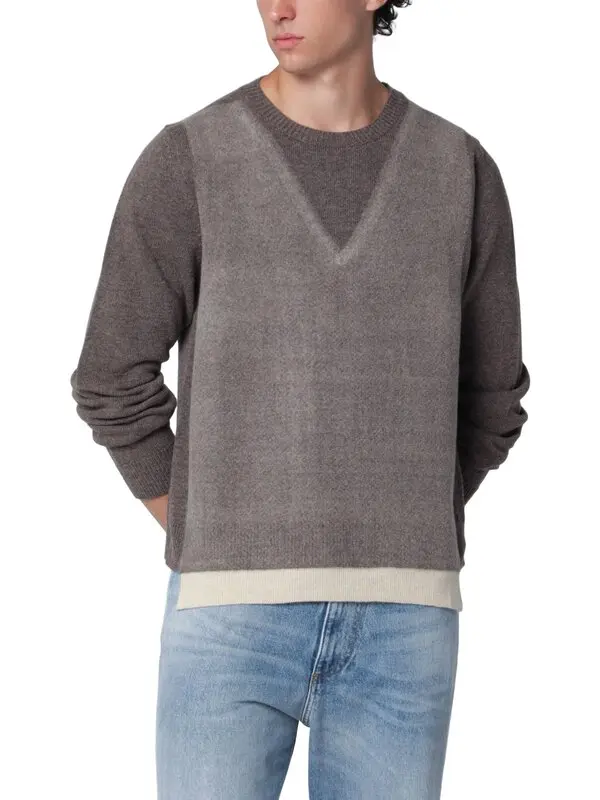 MAISON MARGIELA Lambswool Crewneck Sweater - Beige