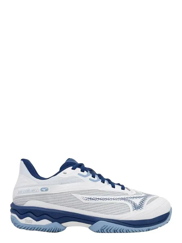 Mizuno Wave Exceed Light 2 Cc Tennis Shoes - White/bellwether Blue/bel Air Blue