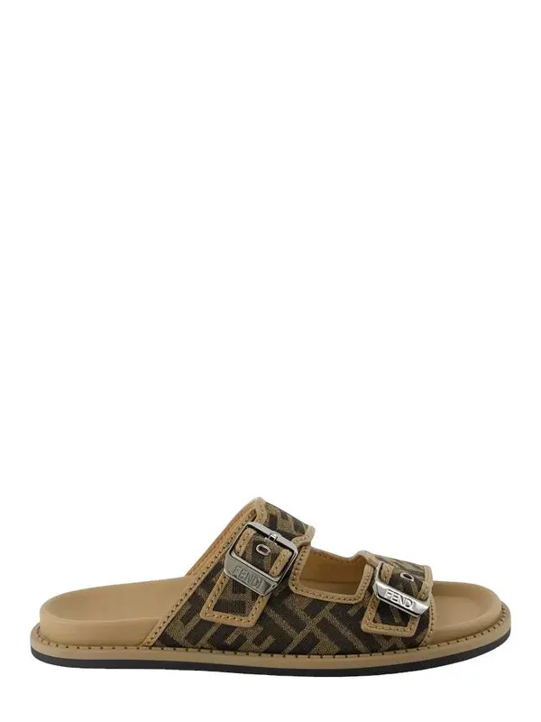 Fendi Ff Jacquard Feel Sandals - Brown