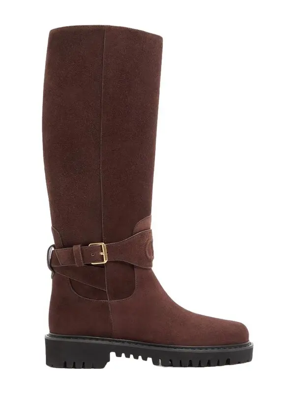Valentino Garavani Vlogo Signature Split Leather Boots - Ebony