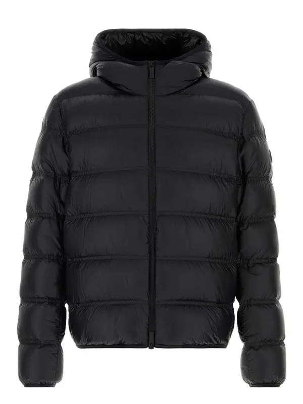 Moncler Nylon Down Jacket With Hood - Black