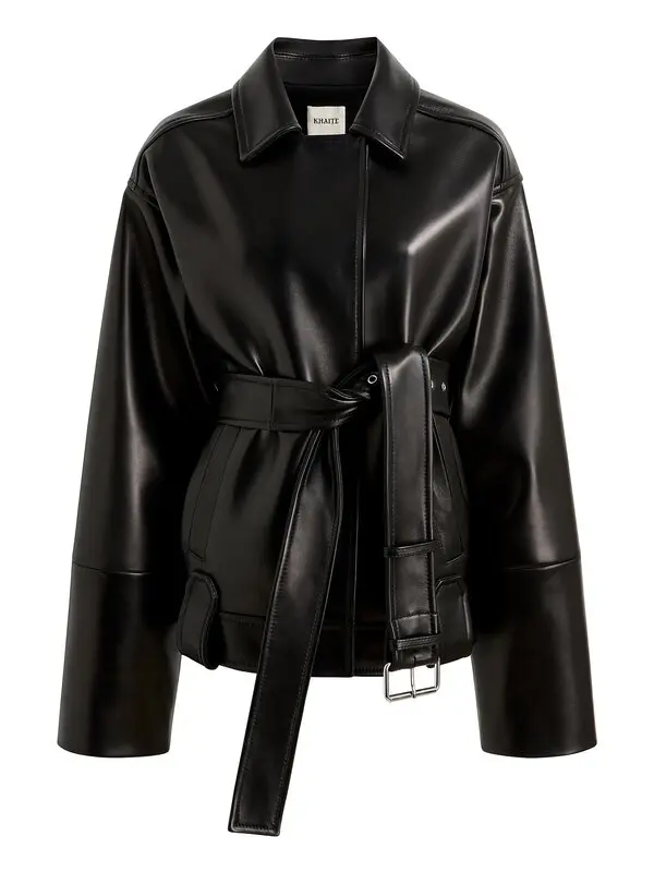Khaite Alder Leather Moto Jacket - Black