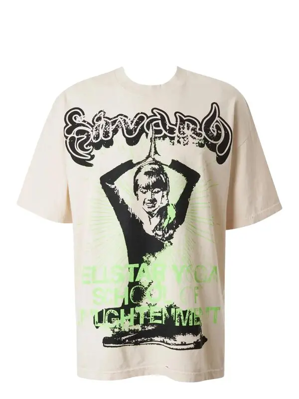 HELLSTAR Yoga Remix" Graphic T-shirt - White