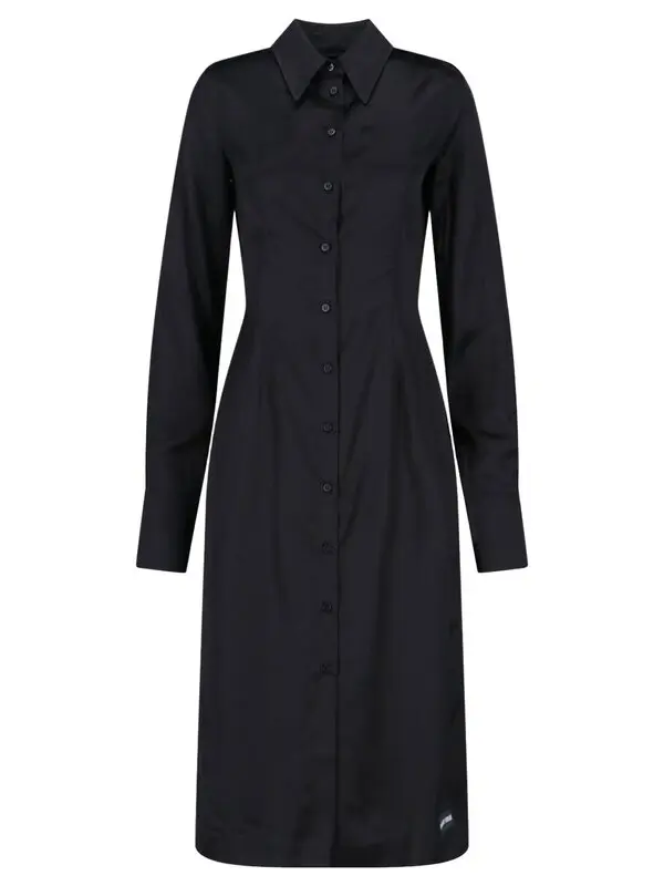 MARINE SERRE Viscose Shirt Dress - Black