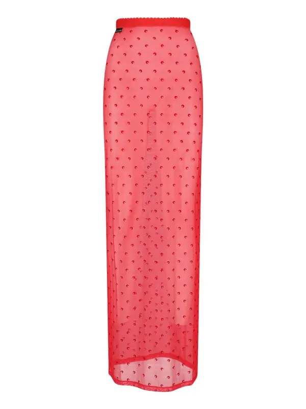 MARINE SERRE Stretch Mini Skirt - Red