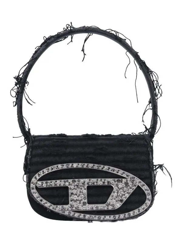DIESEL® Logo Embellished Crossbody Bag - Black