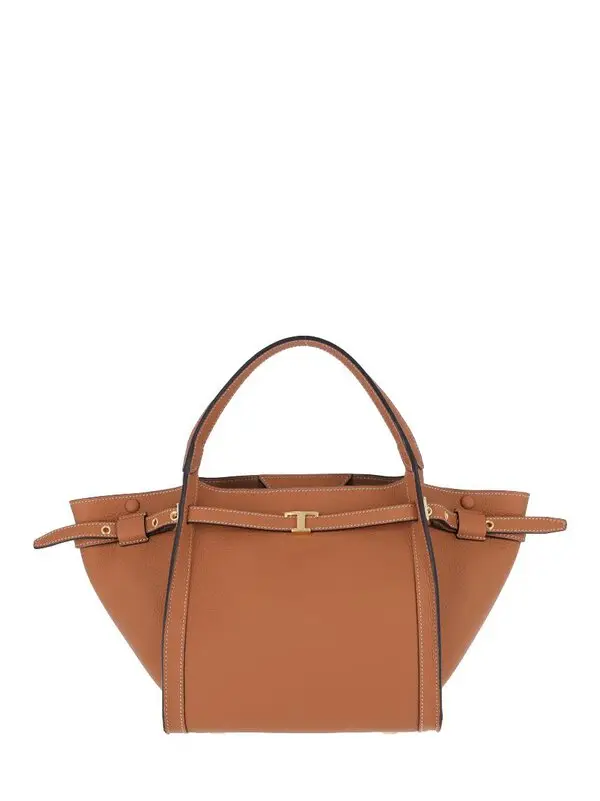 TOD`S Tim Textured-leather Tote - Brown