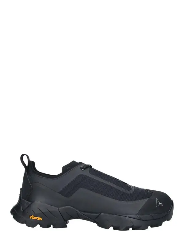 ROA Calf Leather Trimmed Sneakers - Black
