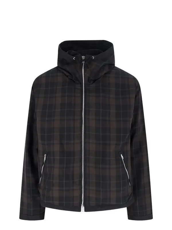 Our Legacy Hooded Plaid Zip Jacket - Black