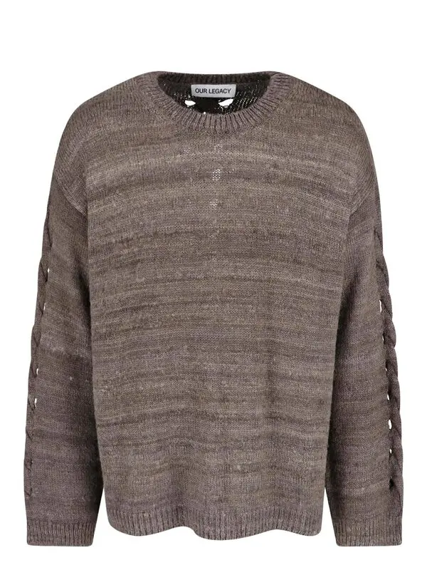 Our Legacy Handspun Silk Sweater With Textured Sleeves - Multicolor