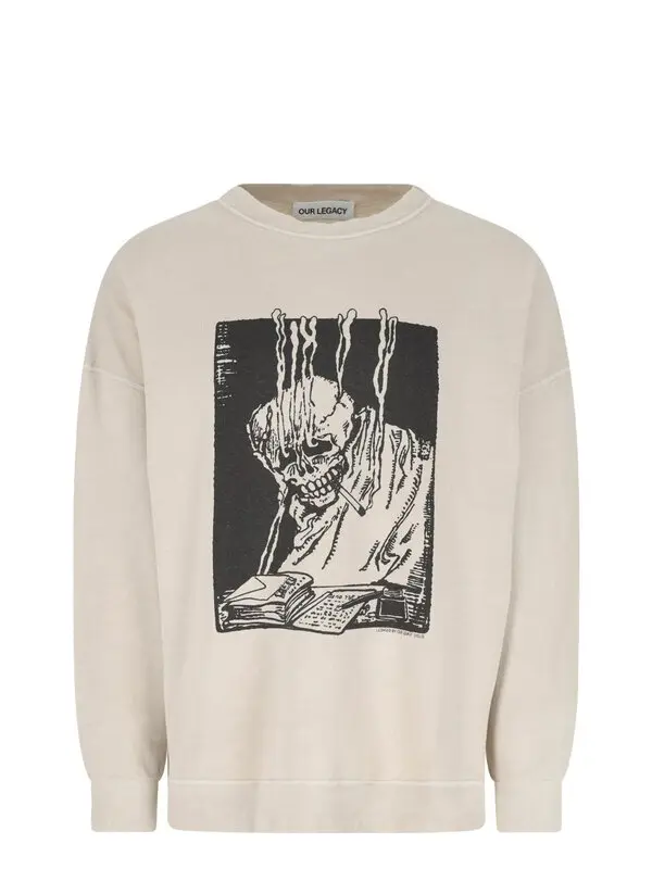 Our Legacy Graphic Print Crewneck Sweatshirt - Beige