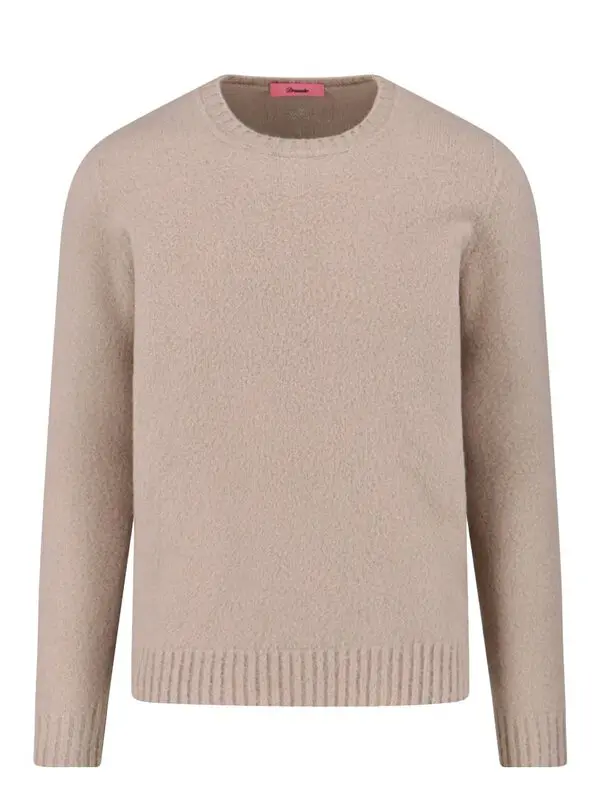 DRUMOHR Ribbed Crew Neck Pullover - Beige