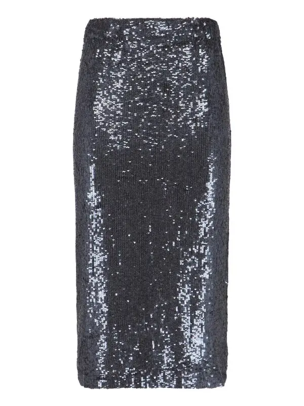 PAROSH Sequin Embellished Mini Skirt - Brown