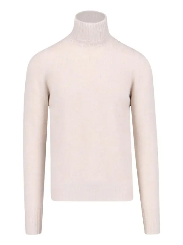 DRUMOHR 100% Cashmere Turtleneck Sweater - White