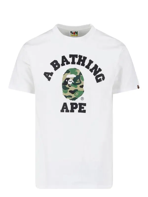 A BATHING APE Logo Graphic T-shirt For - White