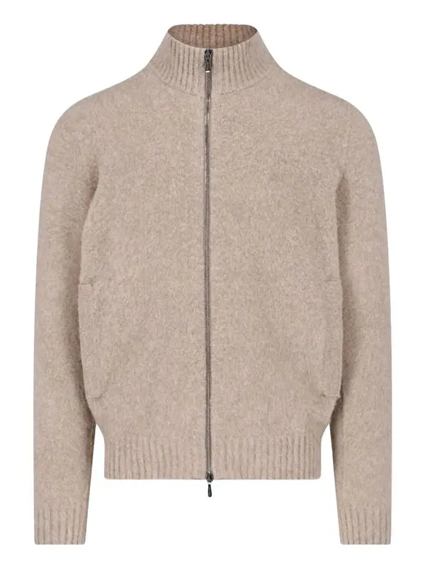 DRUMOHR Lambswool High Neck Sweater - Beige