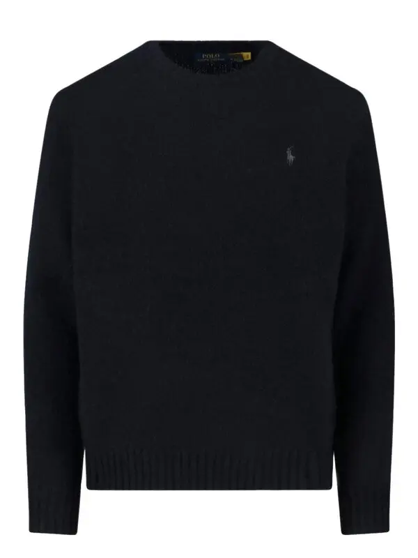 Polo Ralph Lauren Crewneck Sweater In Wool, Alpaca & Recycled Nylon - Black