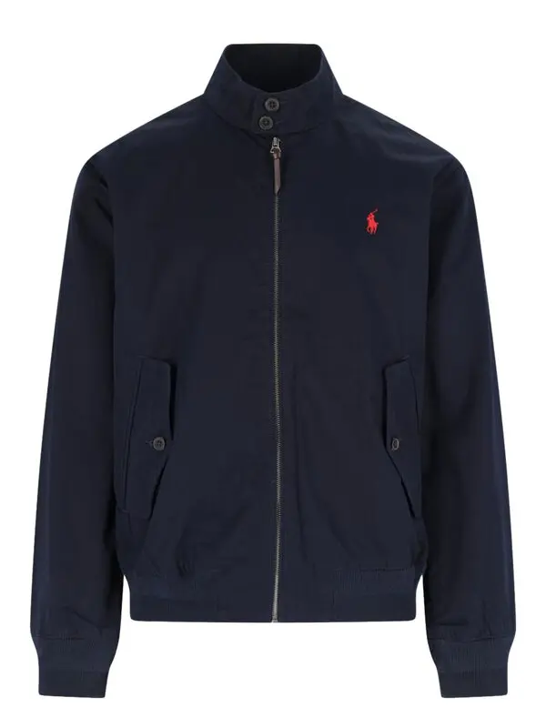 Polo Ralph Lauren 100% Cotton Zip-up Jacket With Stand Collar - Blue