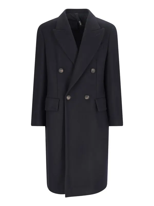 HEVO Virgin Wool & Polyamide Double Breasted Jacket - Blue