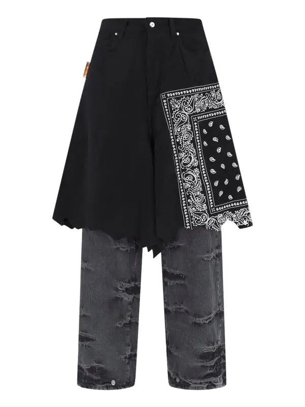 PDF Wool-cotton Blend Jeans With Polyamide - Black