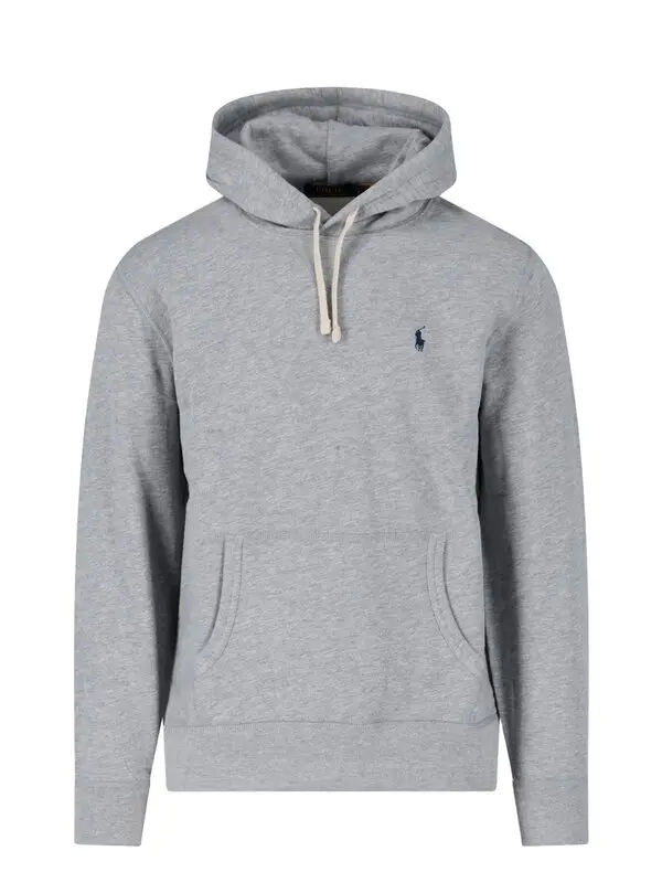 Polo Ralph Lauren Fleece-back Cotton Blend Hoodie - Grey