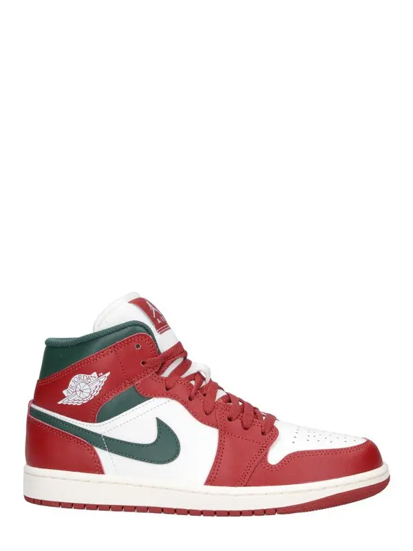 Nike Leather High Top Sneakers - Red