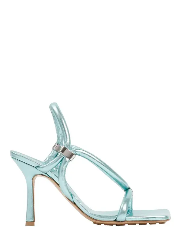 Bottega Veneta Stretch Slingback Sandals With 10cm Heel - Metallic
