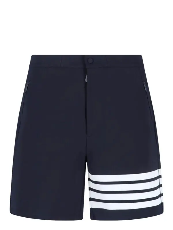 Thom Browne Stretch Viscose-blend Trousers - Blue